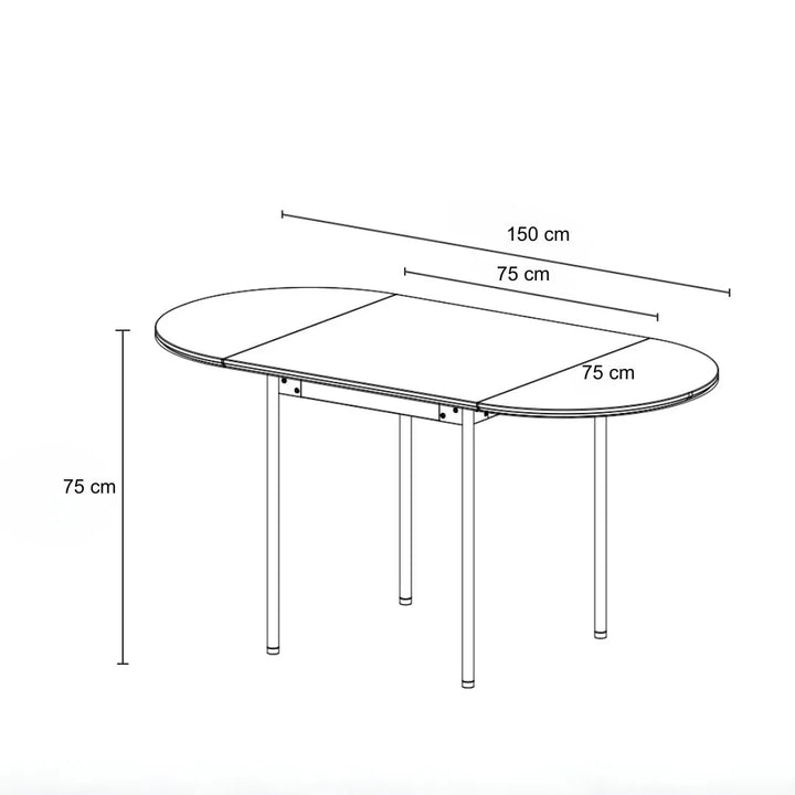 folding dining table dimensions